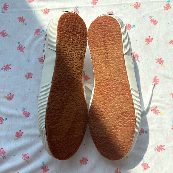 Superga | Shoes | Superga Red Floral High Top Sneakers Never Worn Size ...